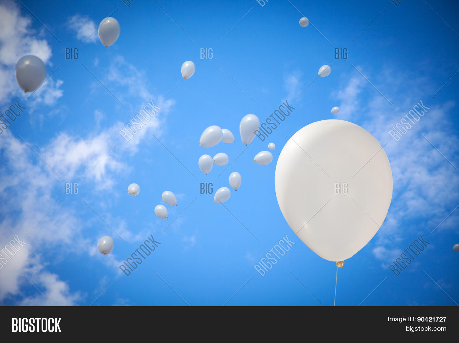 White Balloons On Sky Image & Photo (Free Trial) | Bigstock