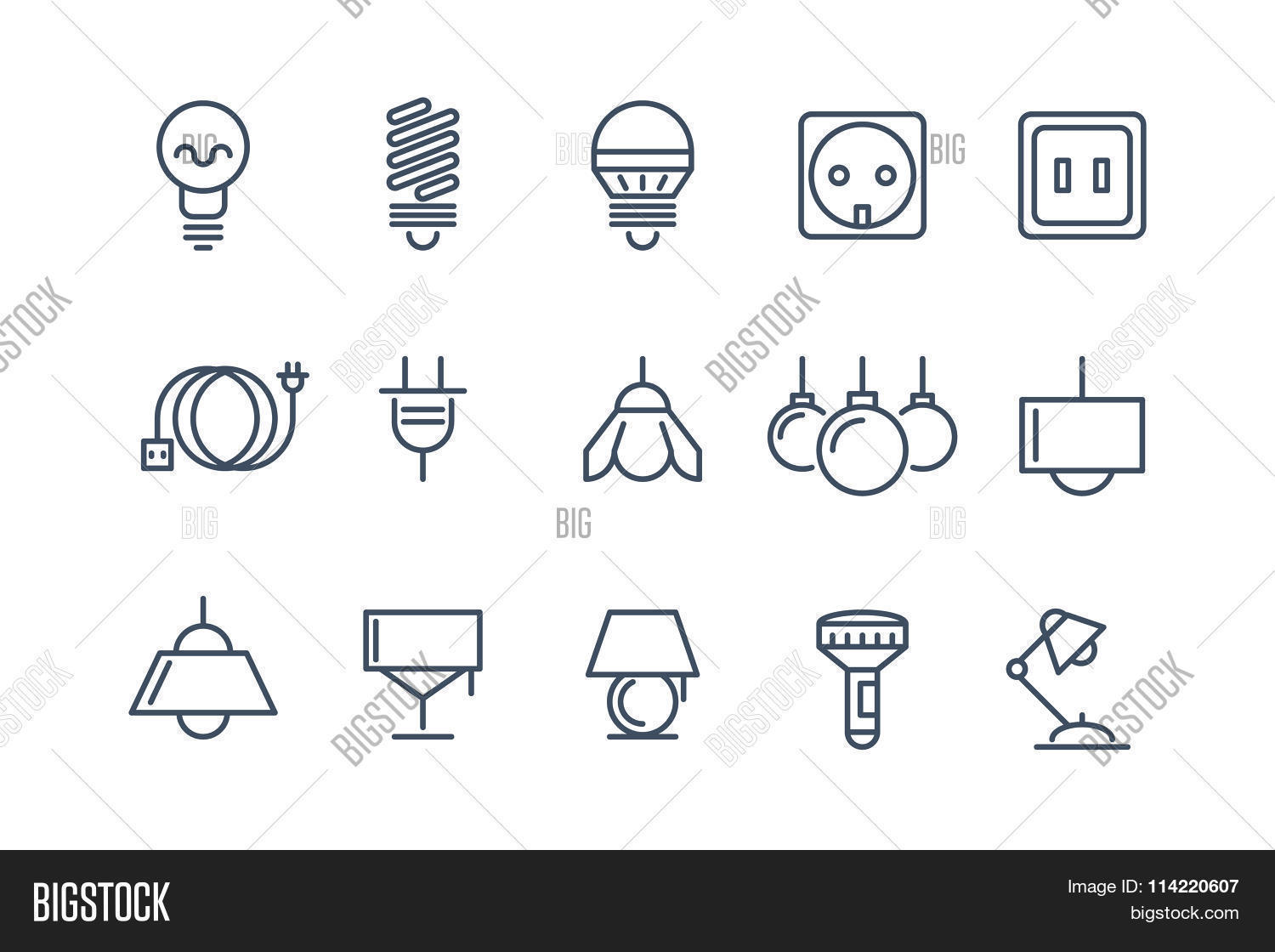 Lamp Bulbs Line Vector & Photo (Free Trial) | Bigstock