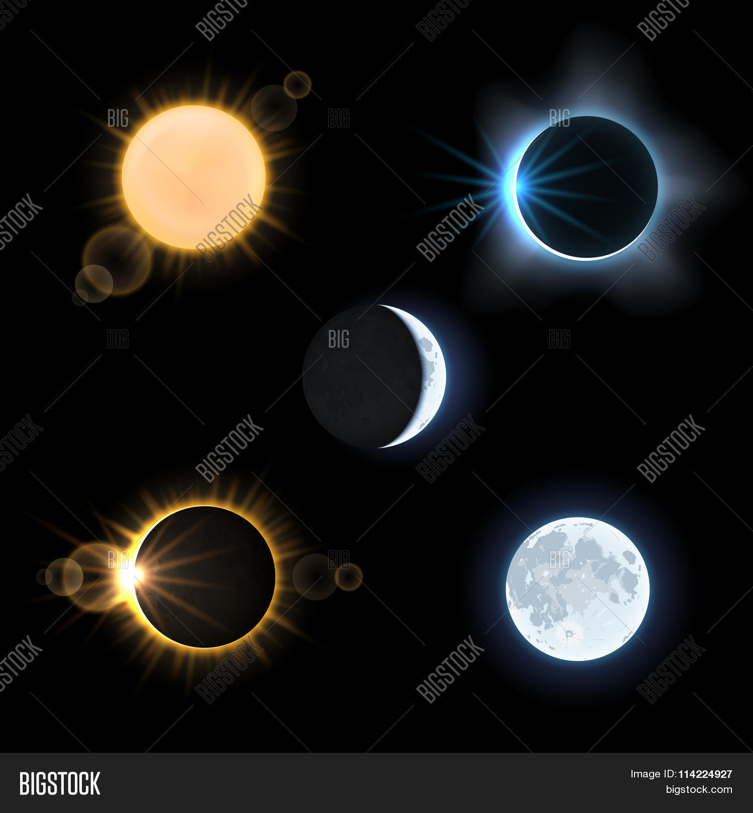 Sun Moon Suns Moons Vector & Photo (Free Trial) | Bigstock