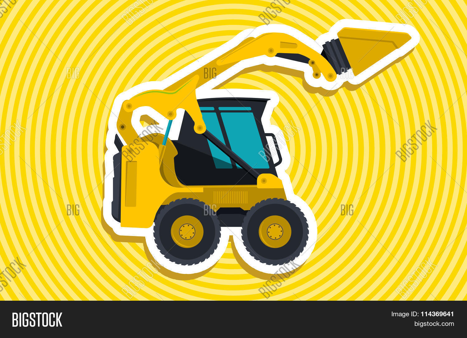 Yellow Small Digger Vector & Photo (Free Trial) | Bigstock