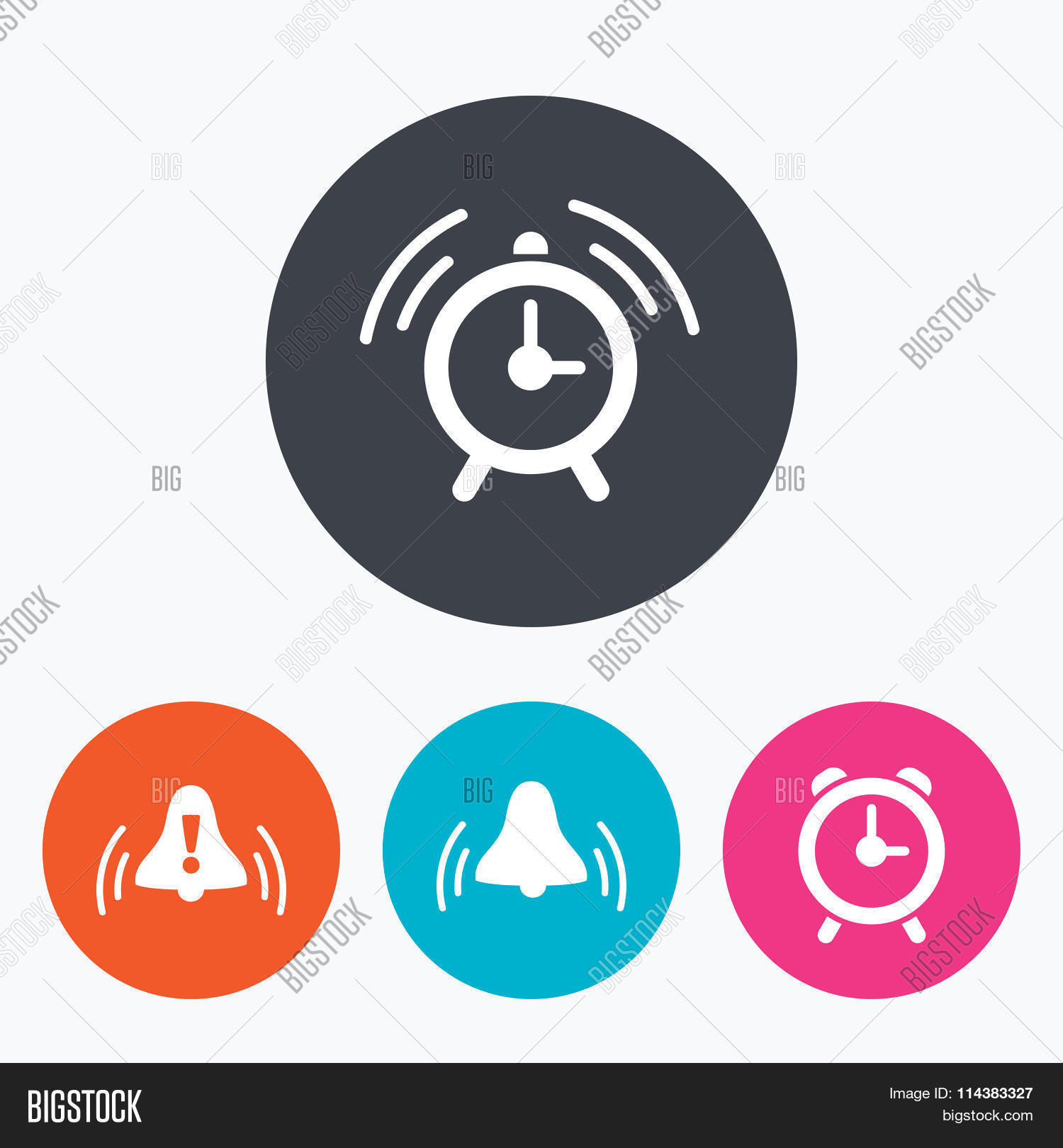 Alarm Clock Icons. Vector & Photo (Free Trial) | Bigstock