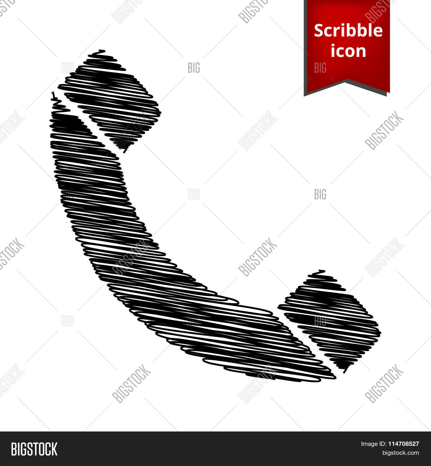 Phone Icon. Scribble Vector & Photo (Free Trial) | Bigstock