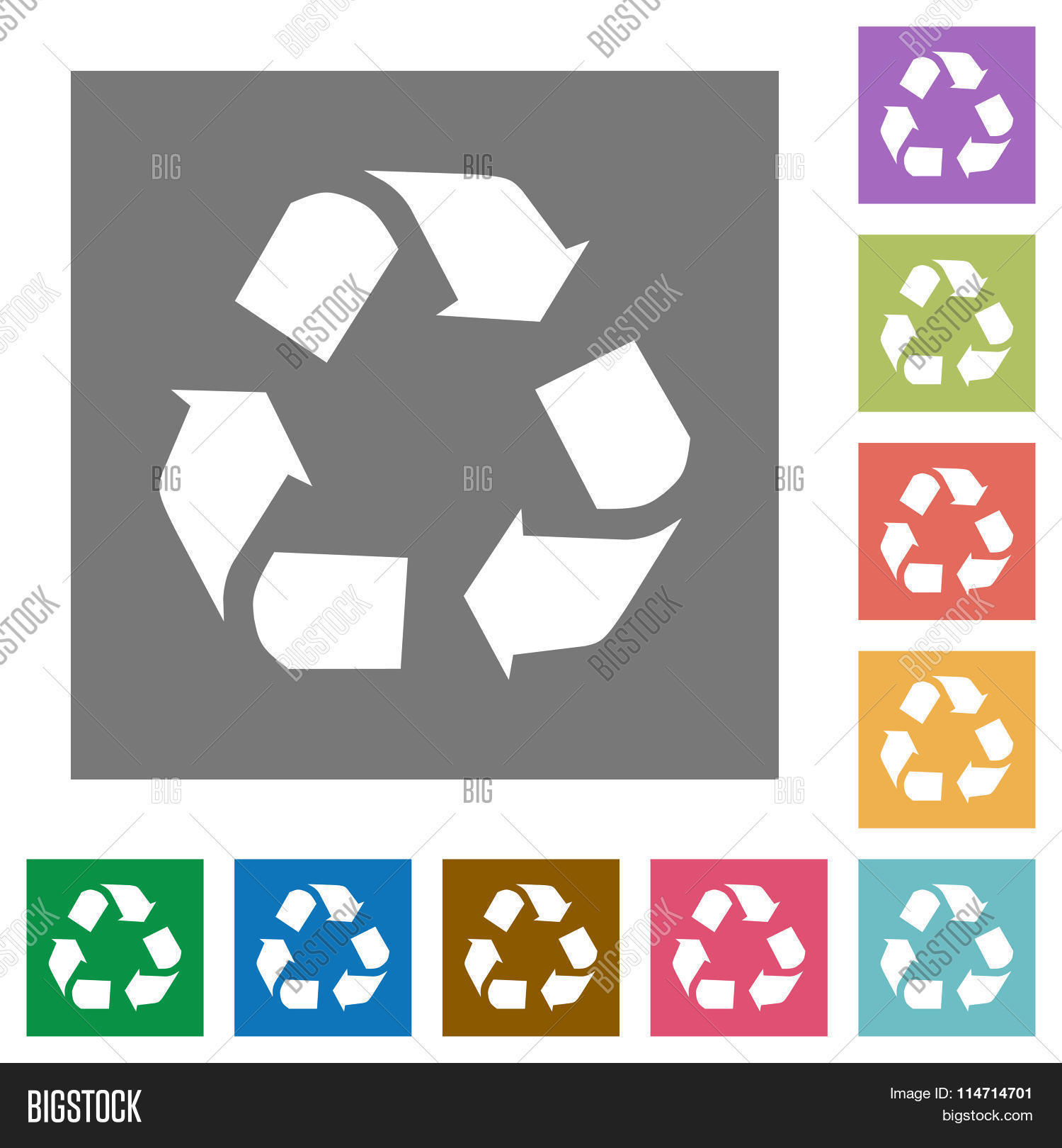 Recycling Square Flat Vector & Photo (Free Trial) | Bigstock