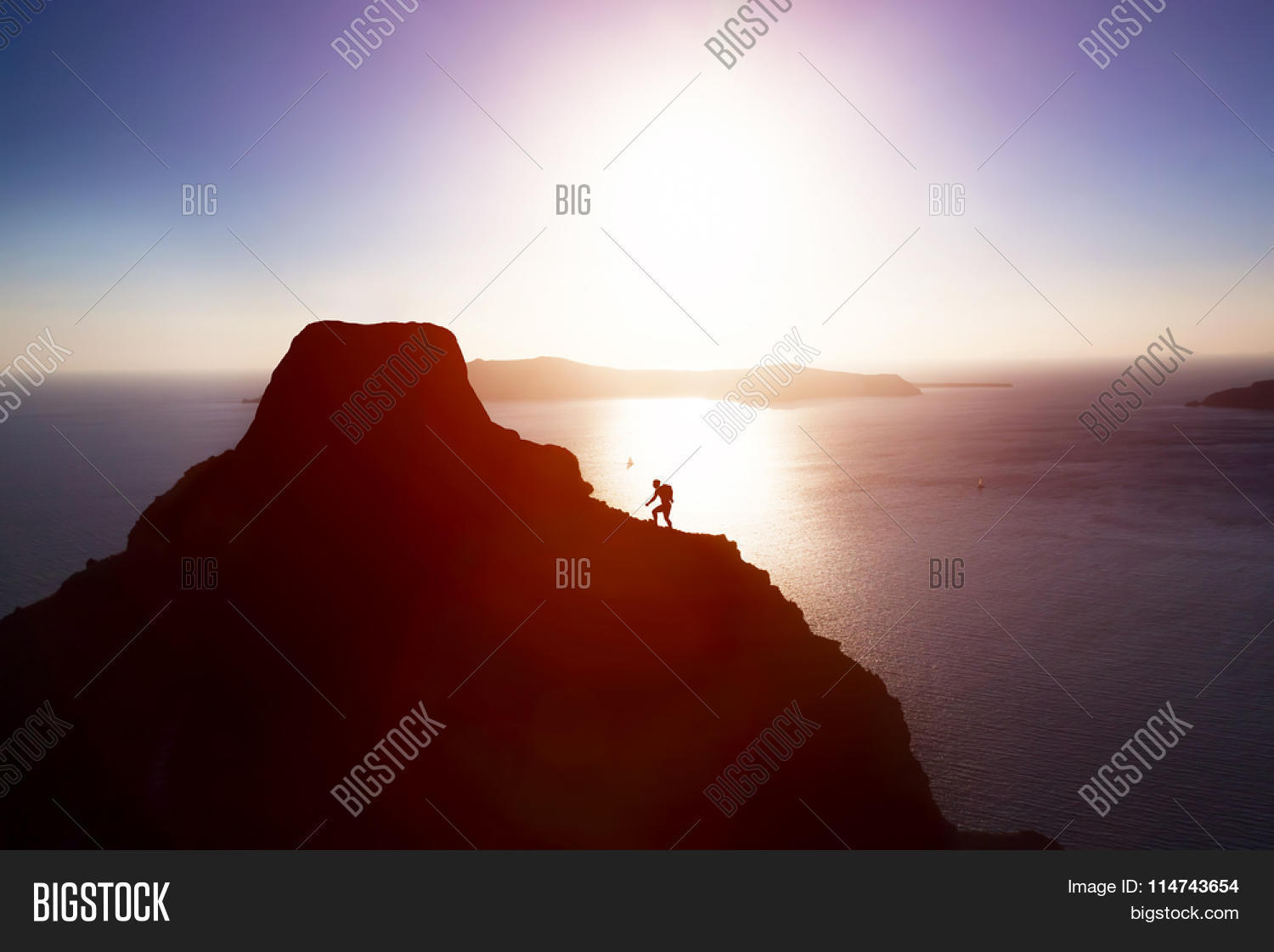 Man Climbing Hill Image & Photo (Free Trial) | Bigstock