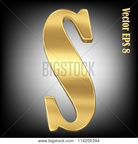 Vector Letter S Gold Vector & Photo (Free Trial) | Bigstock