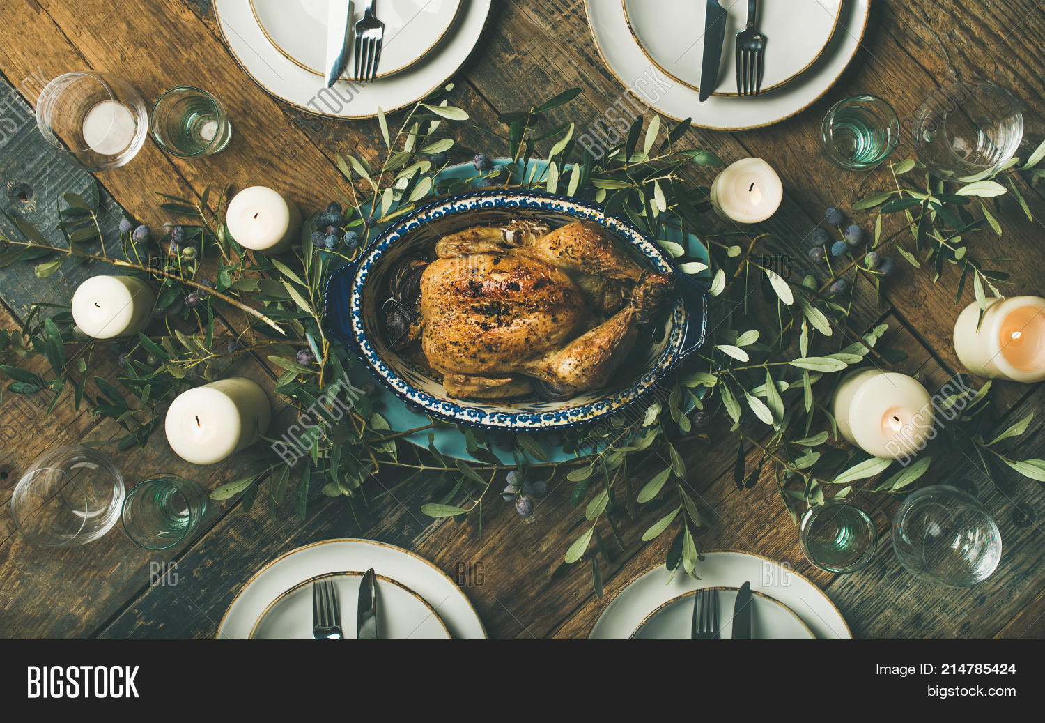 Flat-lay Holiday Table Image & Photo (Free Trial) | Bigstock