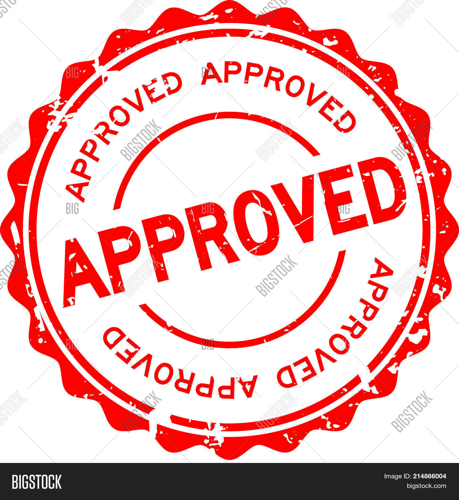 Grunge Red Approved Vector & Photo (Free Trial) | Bigstock