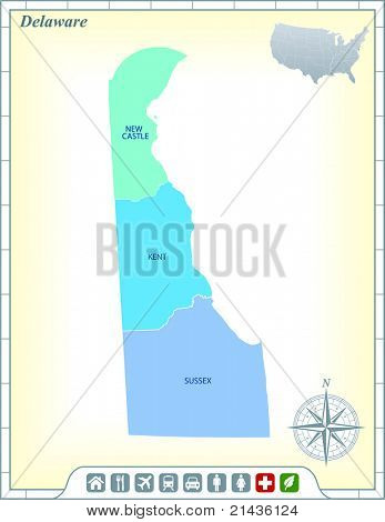 Delaware State Map Vector & Photo (Free Trial) | Bigstock