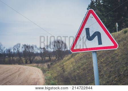 Sharp Turn Warning Image & Photo (Free Trial) | Bigstock