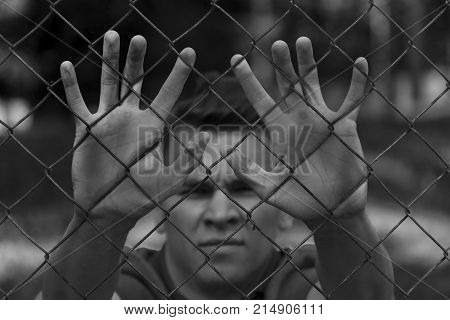 Young Man Behind Bars Image & Photo (Free Trial) | Bigstock