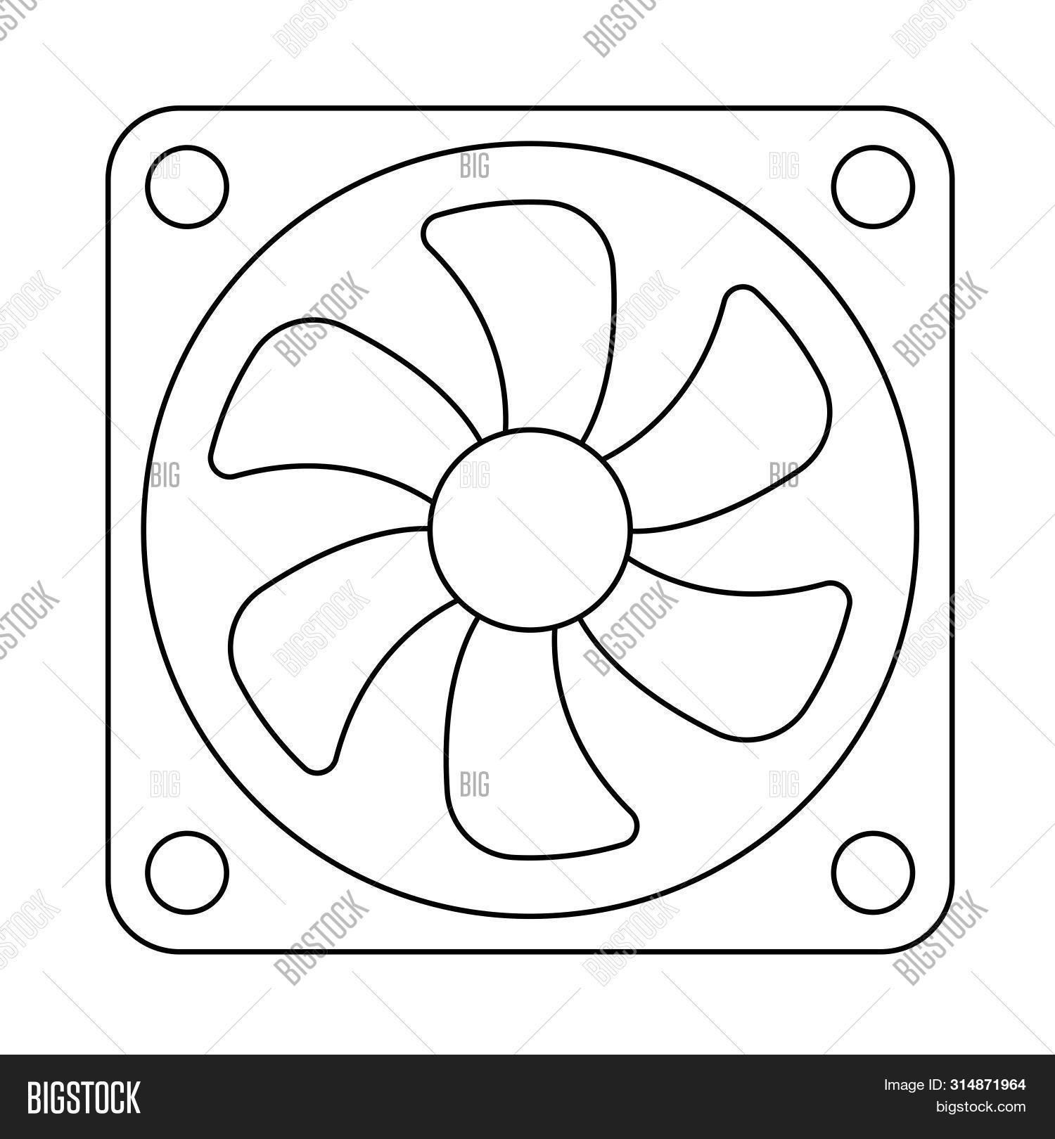Fan Icon. Outline Vector & Photo (Free Trial) | Bigstock
