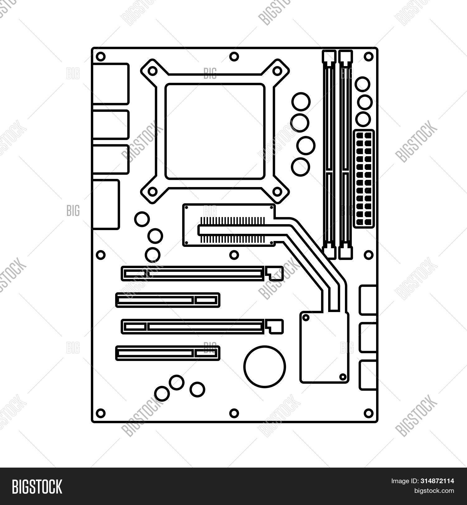 Motherboard Icon. Vector & Photo (Free Trial) | Bigstock