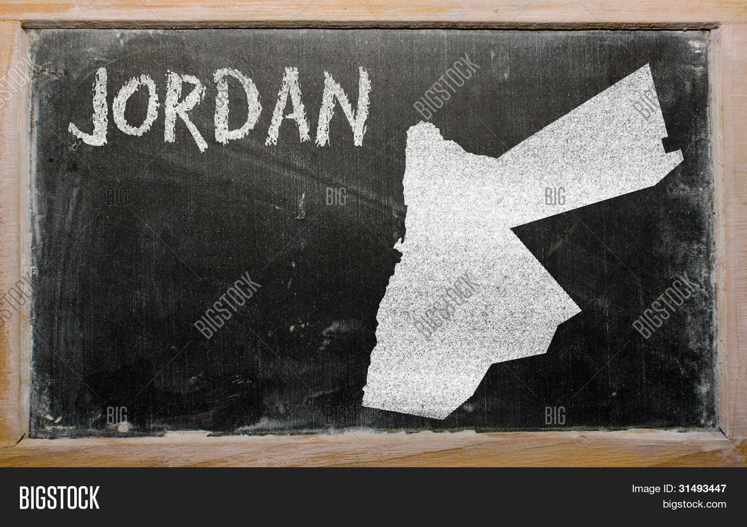 Outline Map Jordan On Image & Photo (Free Trial) | Bigstock