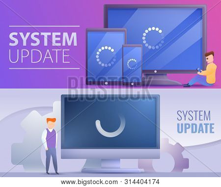 System Update Banner Vector & Photo (Free Trial) | Bigstock