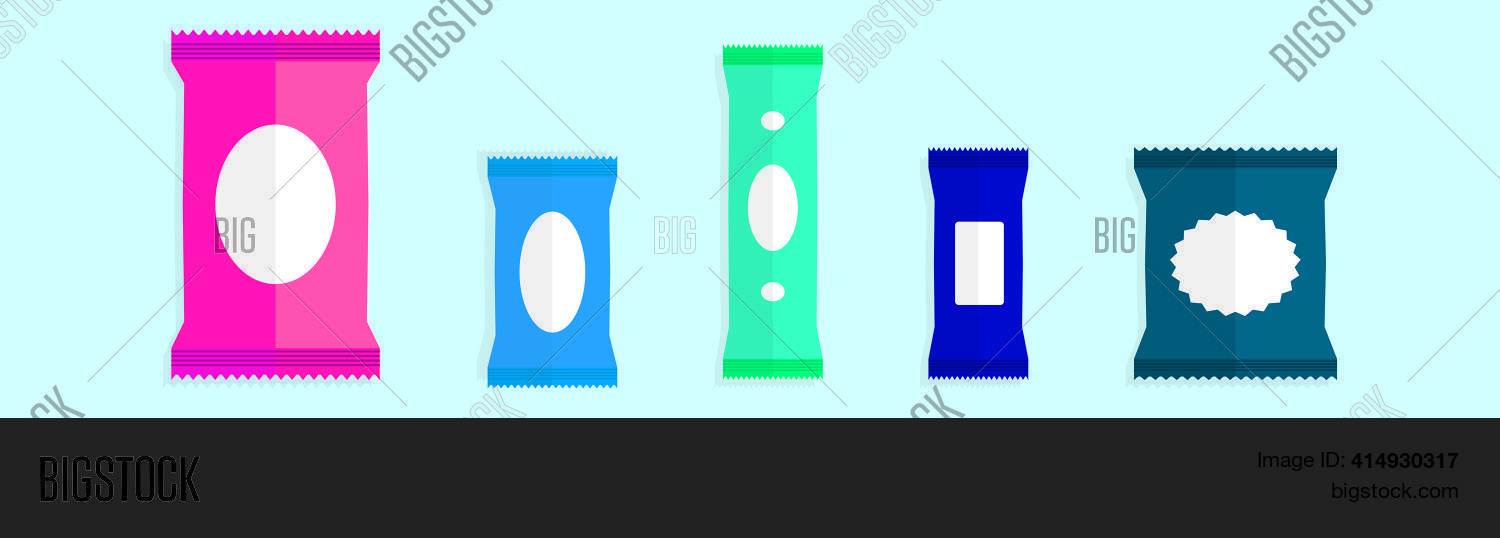 Set Sachet Cartoon Vector & Photo (Free Trial) | Bigstock