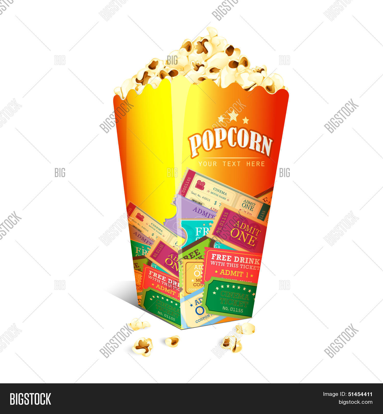 Movie Ticket Printed Vector & Photo (Free Trial) | Bigstock