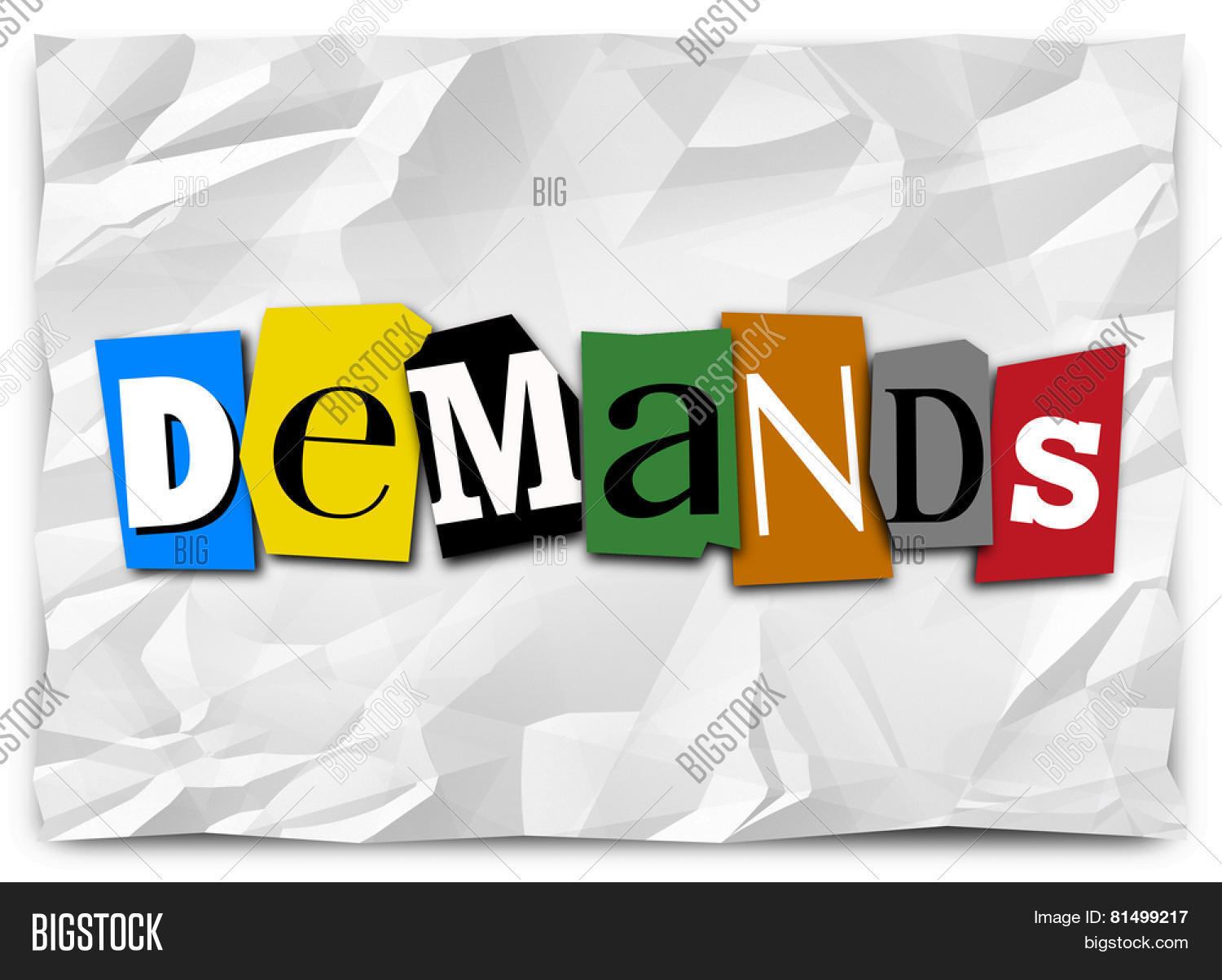Demands Word Cut Out Image & Photo (Free Trial) | Bigstock