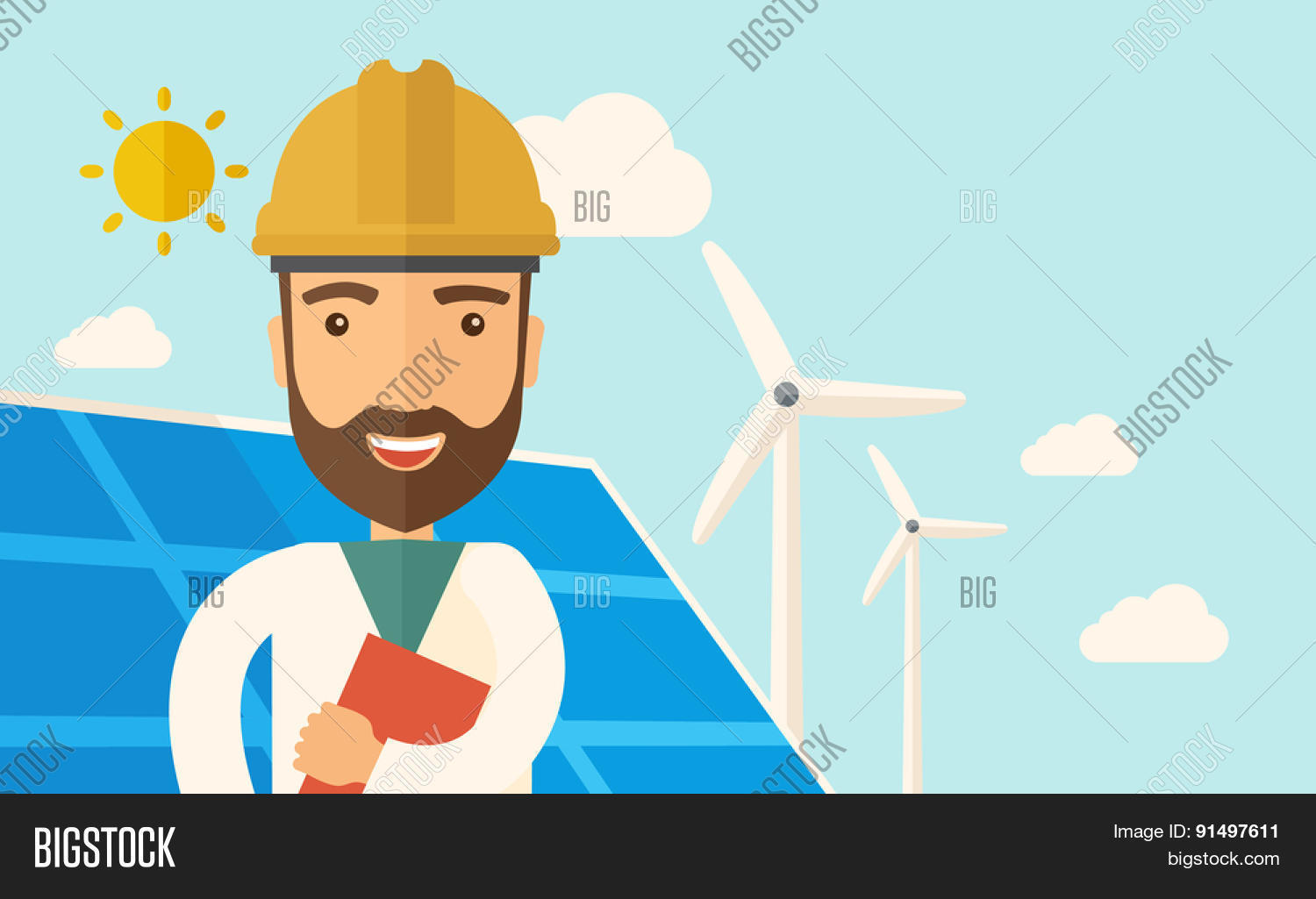Man Wearing Hardhat Vector & Photo (Free Trial) | Bigstock