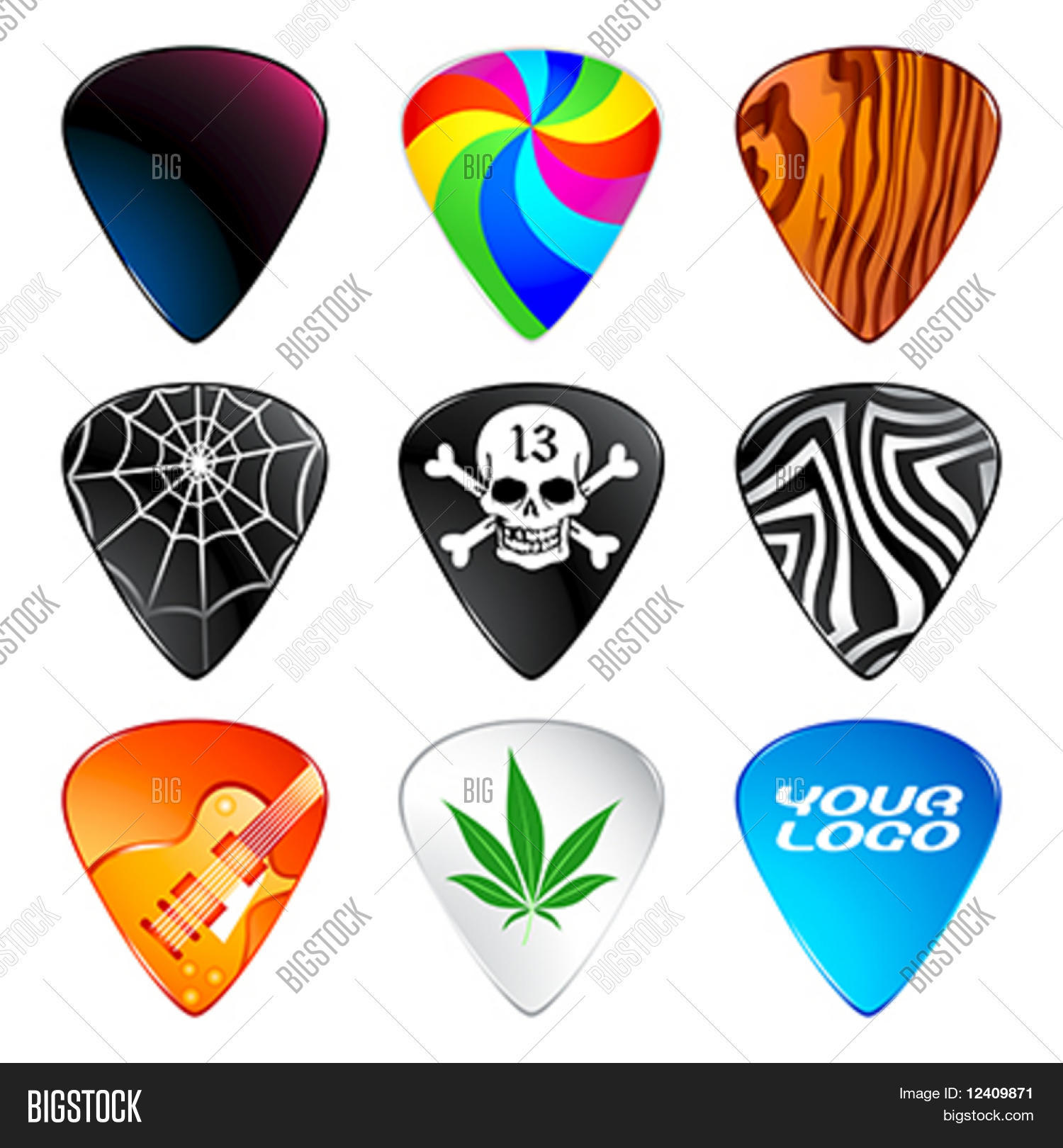Guitar Picks Vector & Photo (Free Trial) | Bigstock