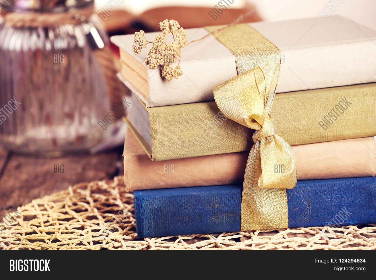 Stack Old Books Tied Image & Photo (Free Trial) | Bigstock
