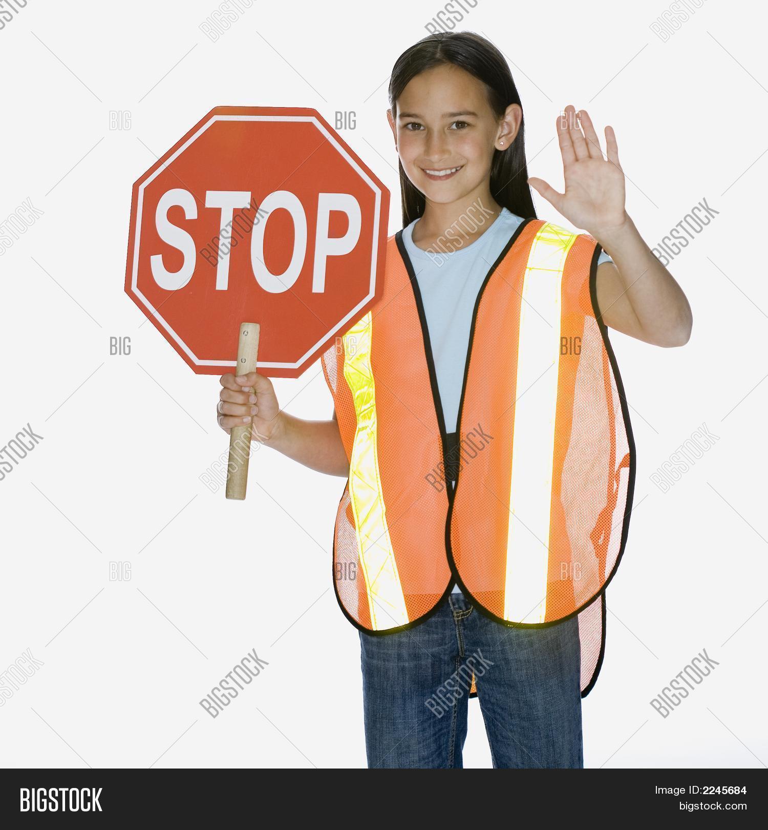 Girl Holding Stop Sign Image & Photo (Free Trial) | Bigstock