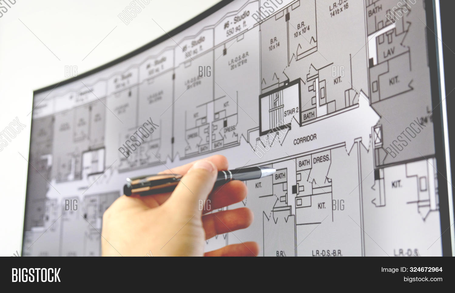 Blueprint Monitor Hand Image & Photo (Free Trial) | Bigstock