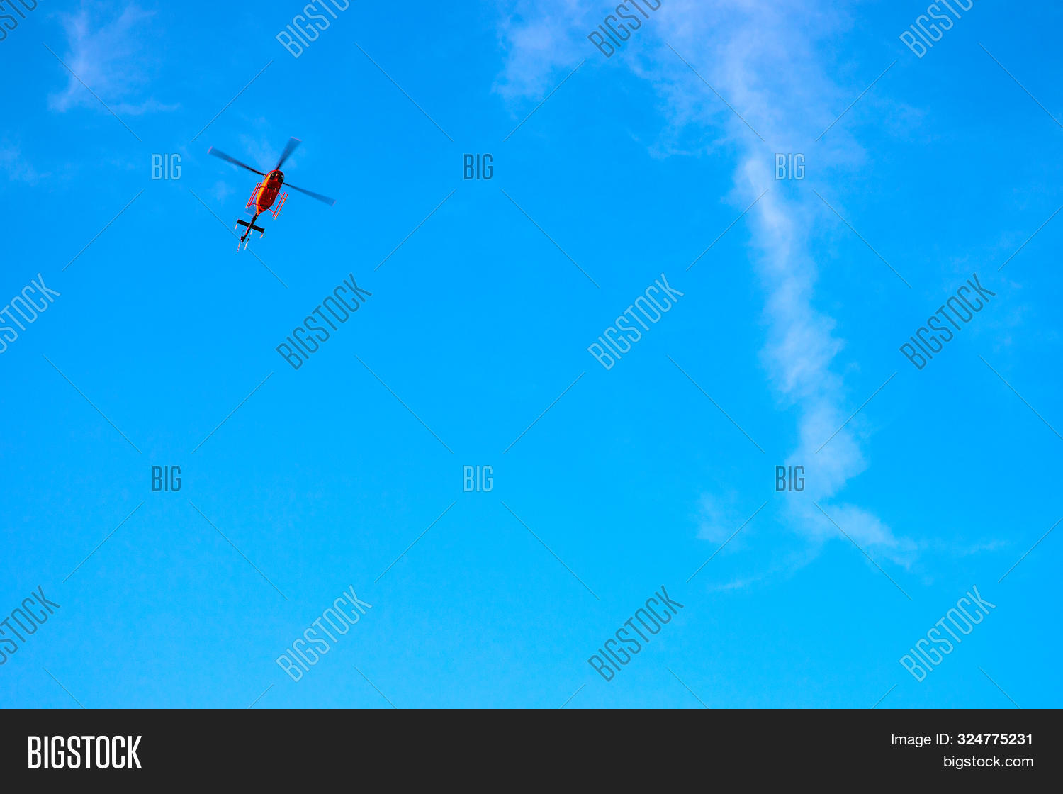 Red Helicopter Blue Image & Photo (Free Trial) | Bigstock
