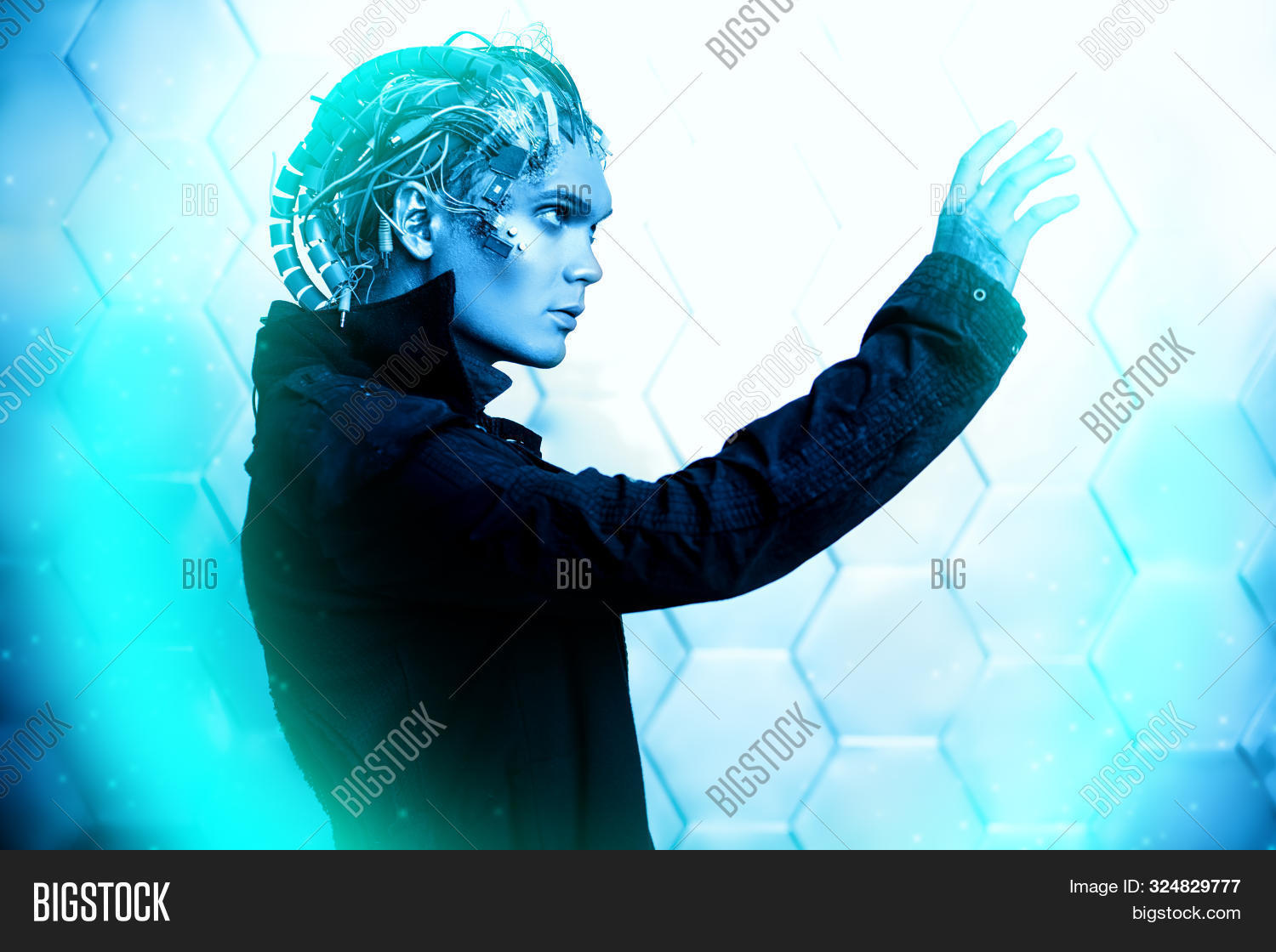 Cyborg Holds Out His Image & Photo (Free Trial) | Bigstock