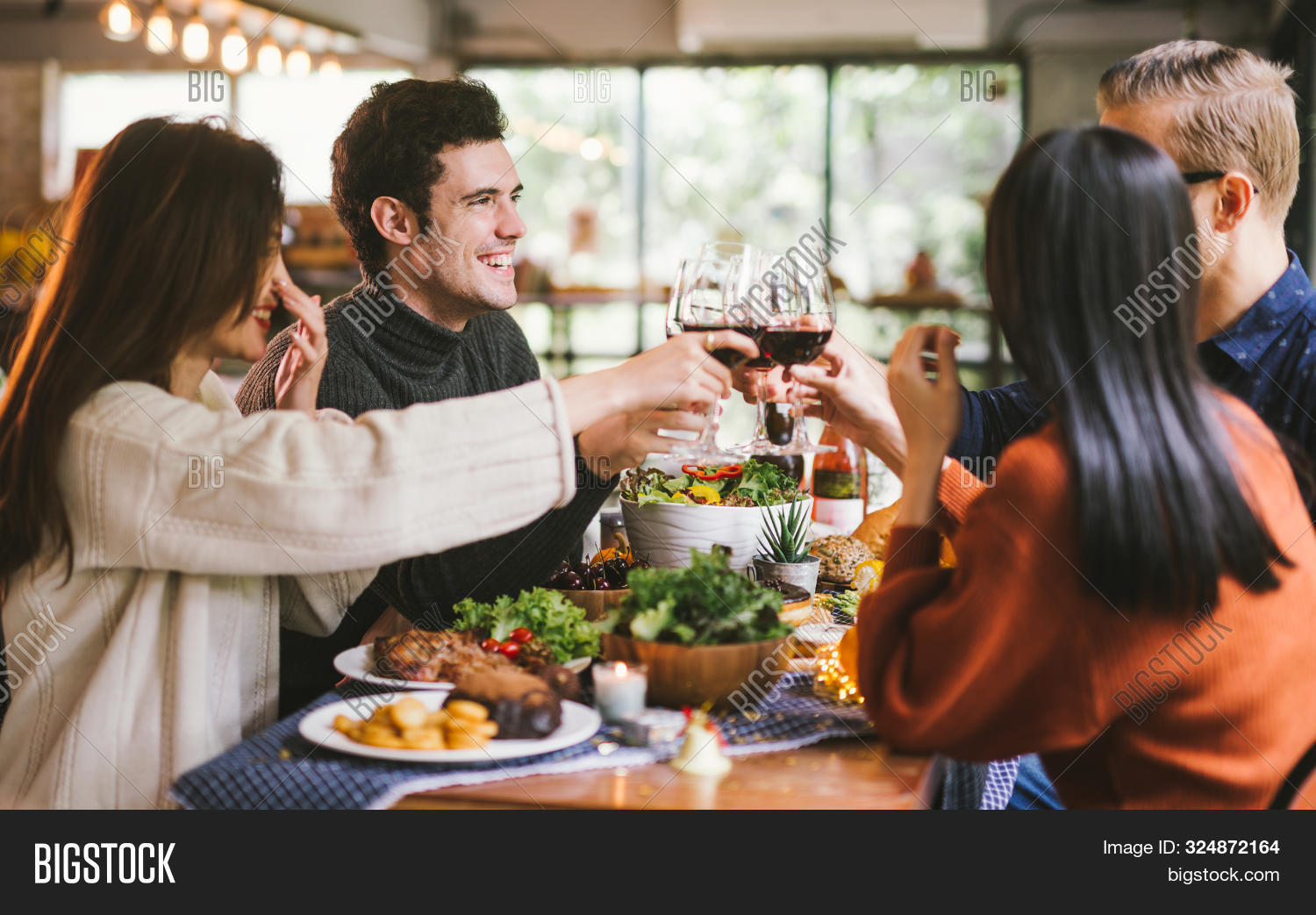 Dinner Friends. Group Image & Photo (Free Trial) | Bigstock