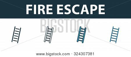 Fire Escape Icon Set Vector & Photo (Free Trial) | Bigstock