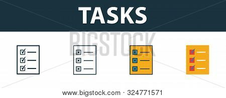 Tasks Icon Set. Vector & Photo (Free Trial) | Bigstock