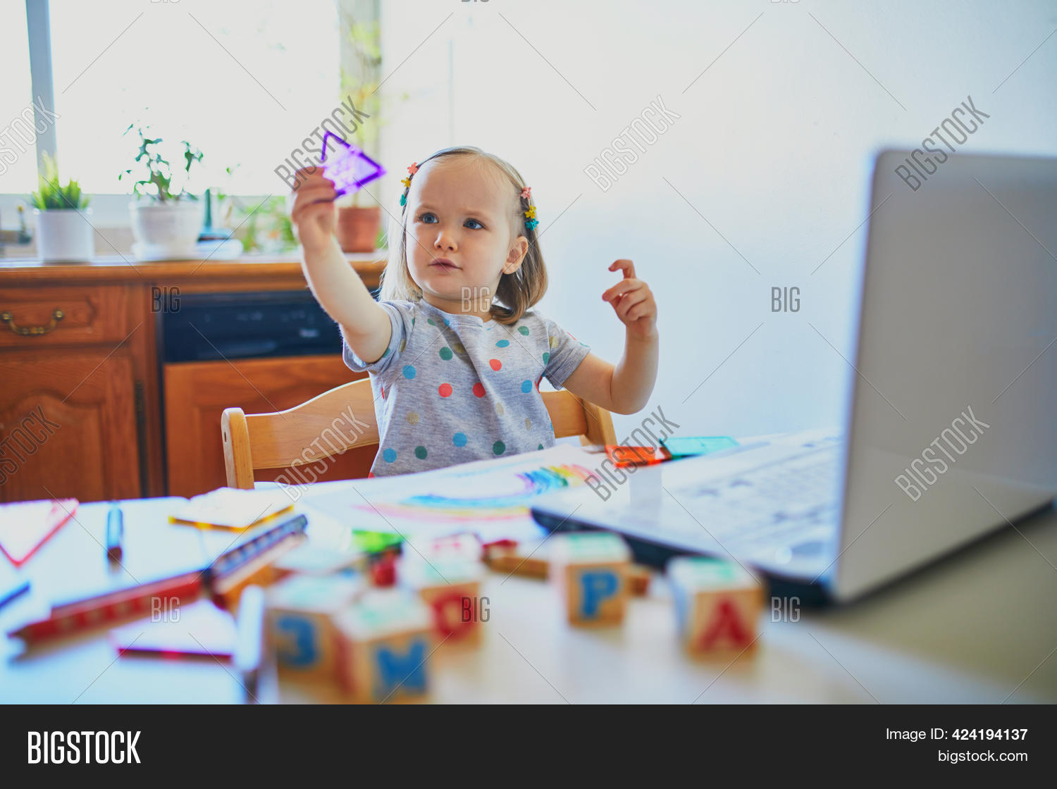 Toddler Girl Learning Image & Photo (Free Trial) | Bigstock