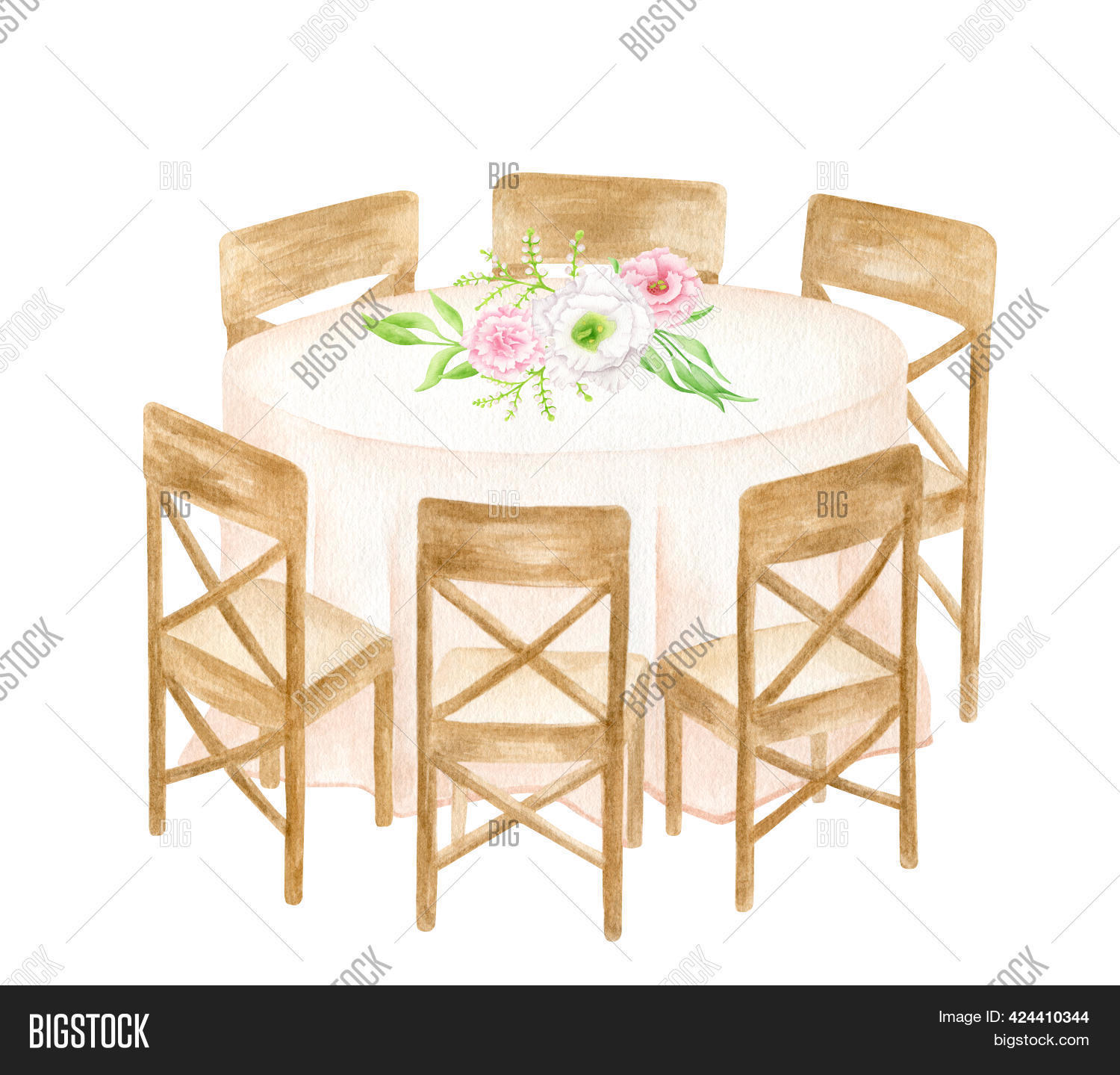 Watercolor Round Table Image & Photo (Free Trial) | Bigstock