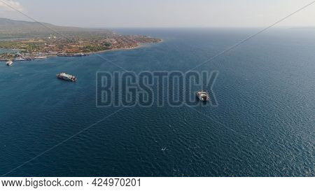 Aerial View Ferry Port Image & Photo (Free Trial) | Bigstock