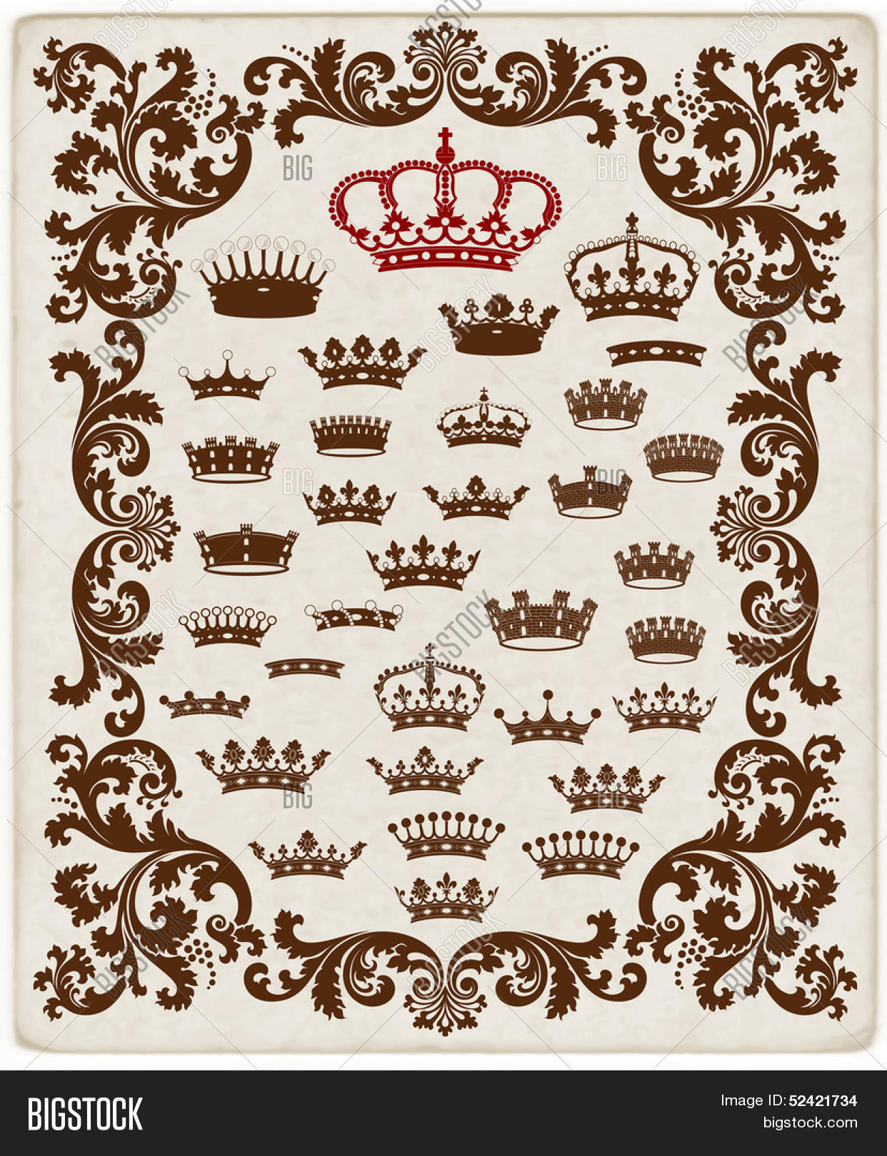 Royal Crown Set Vector & Photo (Free Trial) | Bigstock