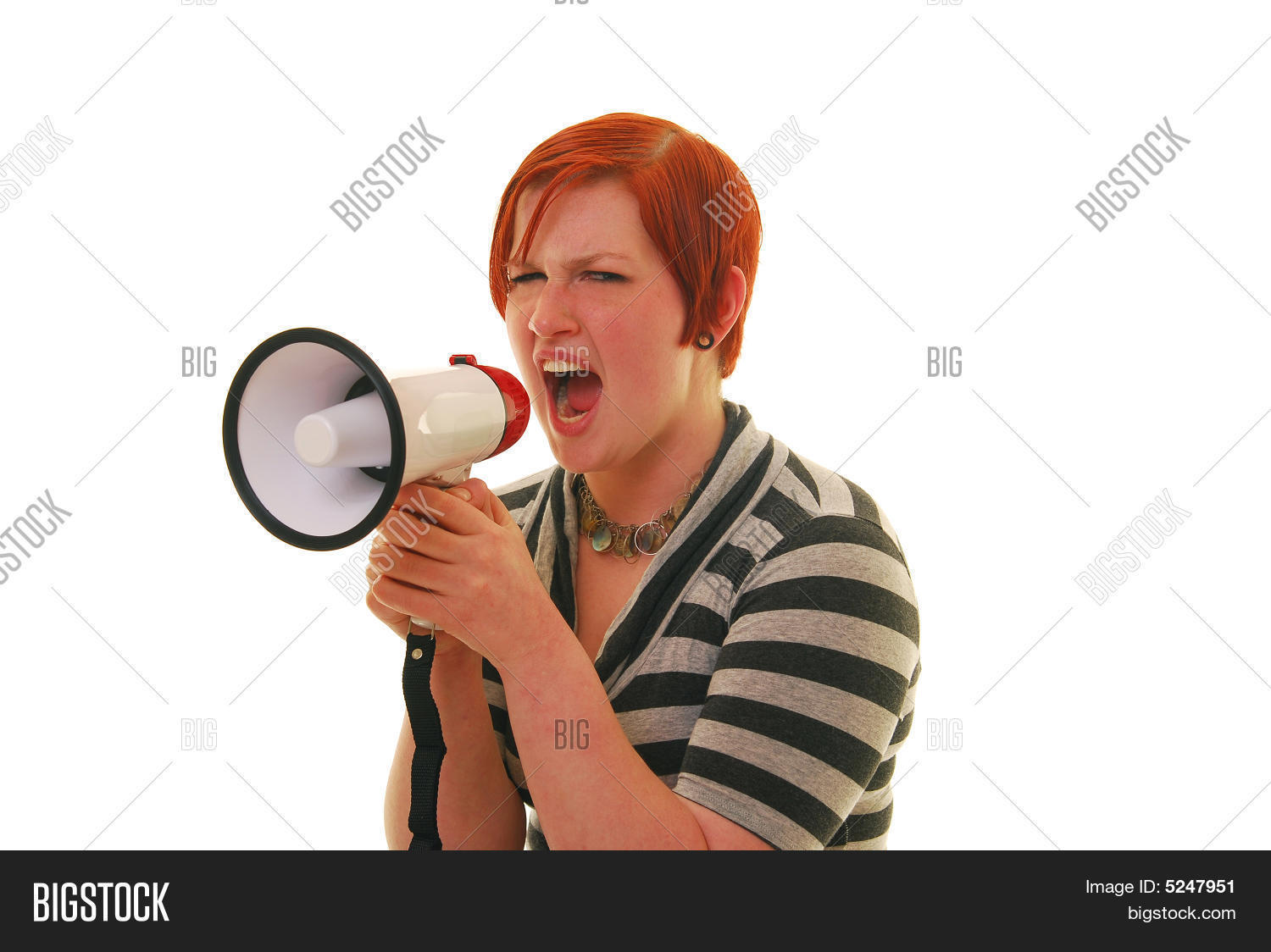 Woman Yelling Into Image & Photo (Free Trial) | Bigstock