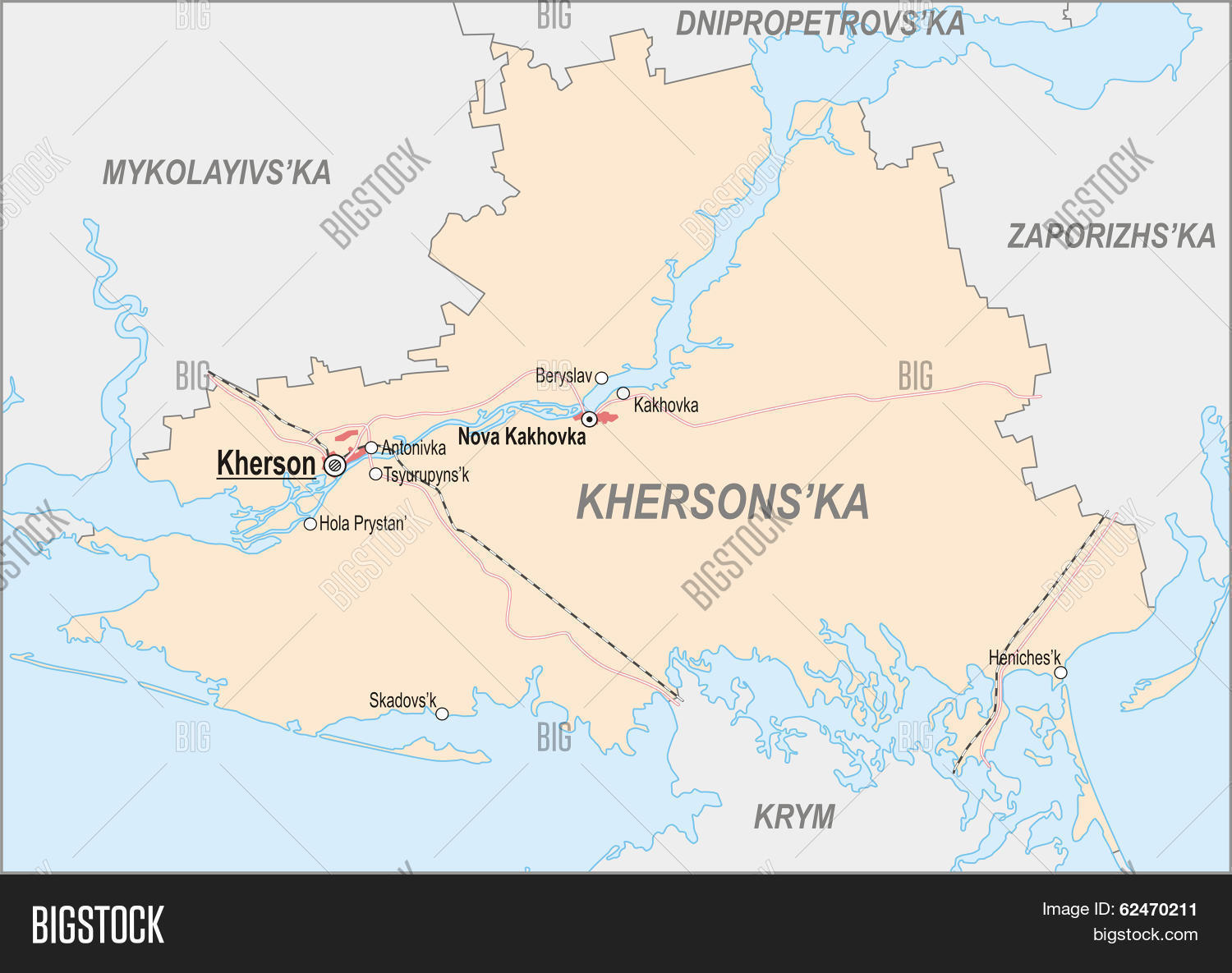 Map Kherson Oblast Vector & Photo (Free Trial) | Bigstock