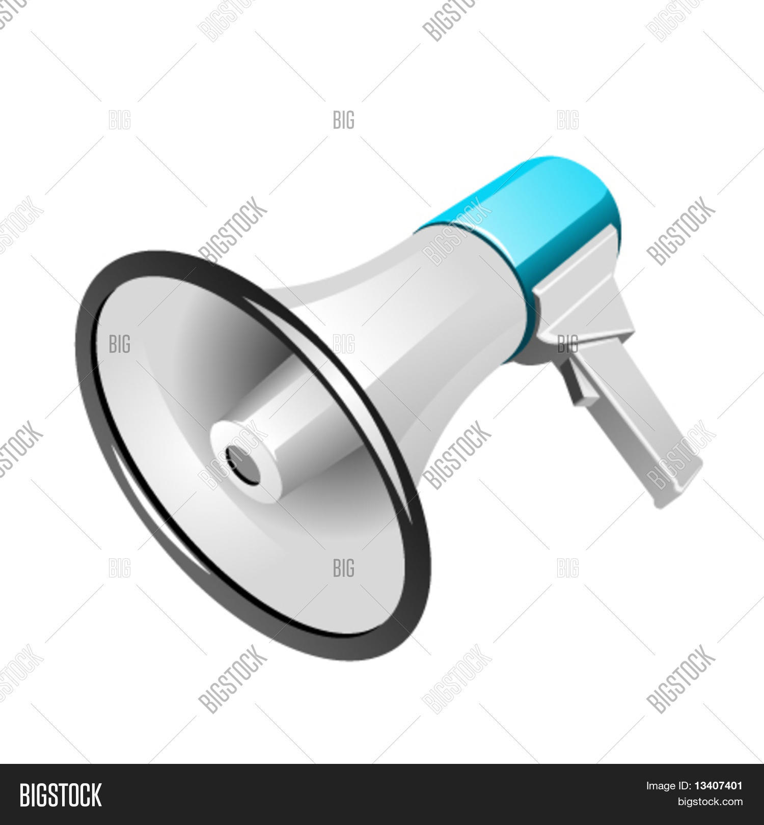 Blue Megaphone Icon Vector & Photo (Free Trial) | Bigstock