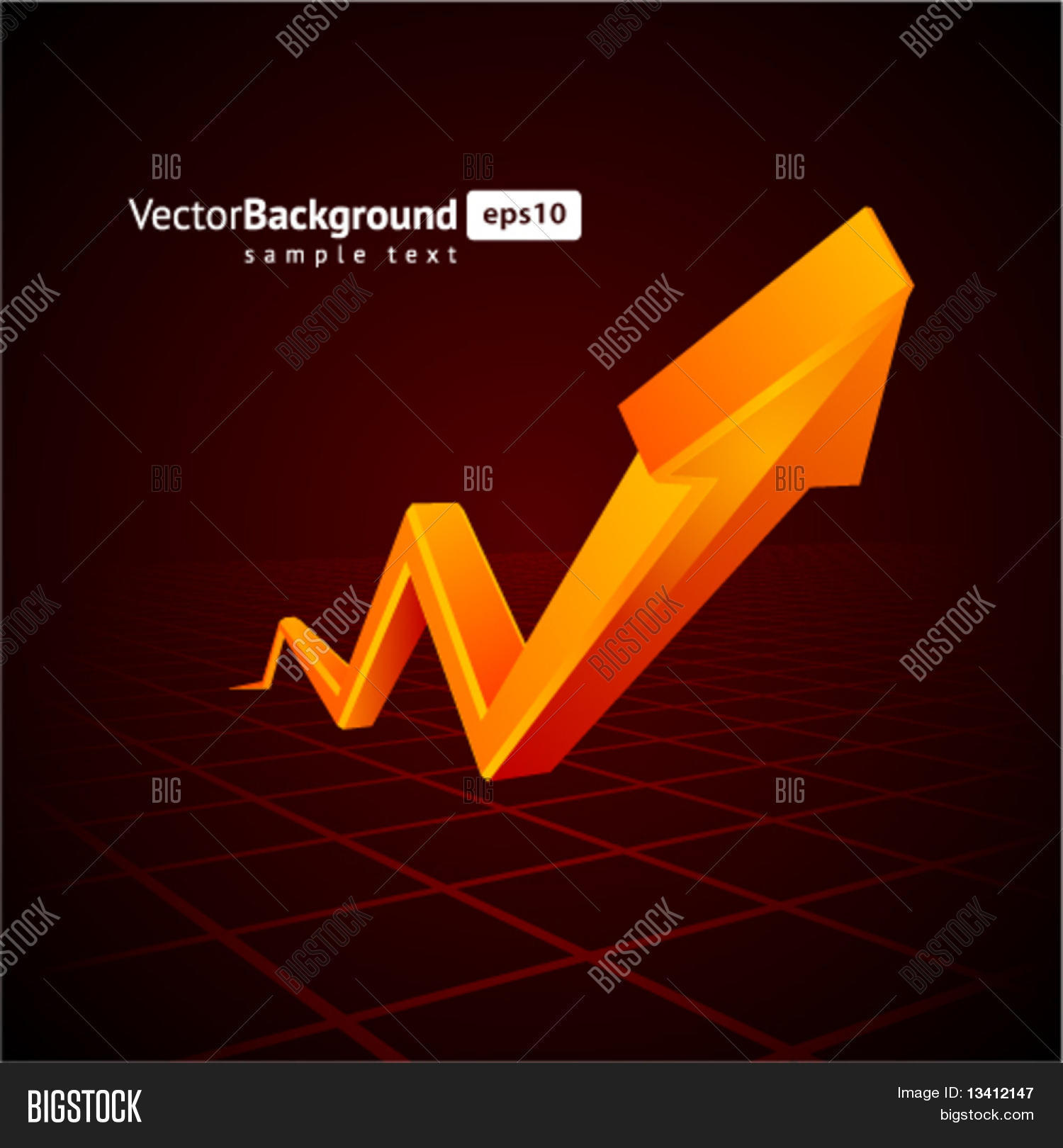 Orange Graph Arrow Vector & Photo (free Trial) | Bigstock