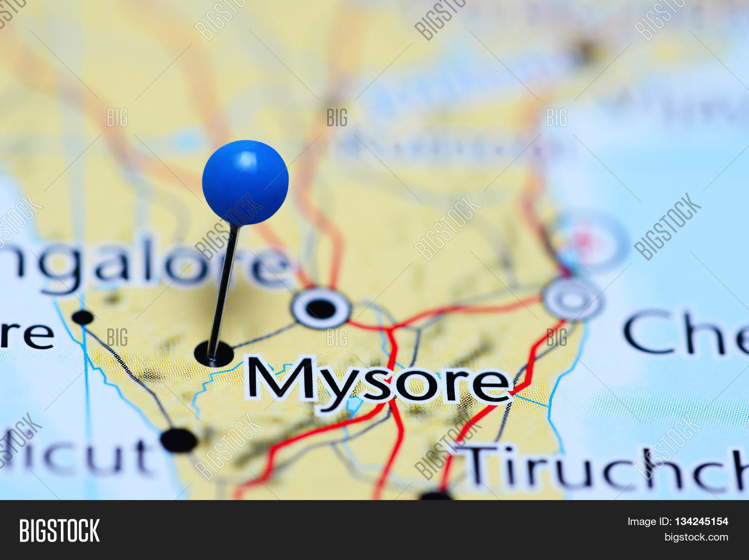 Mysore Pinned On Map Image & Photo (Free Trial) | Bigstock
