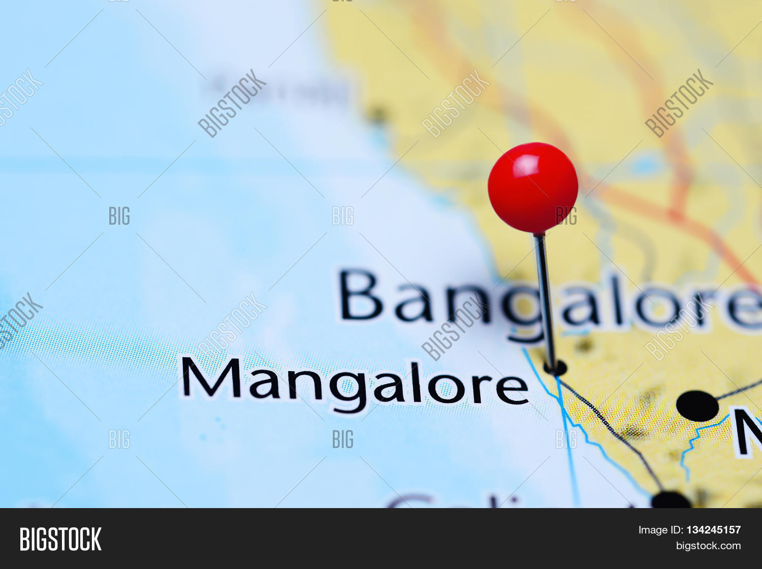 Mangalore Pinned On Image & Photo (Free Trial) | Bigstock