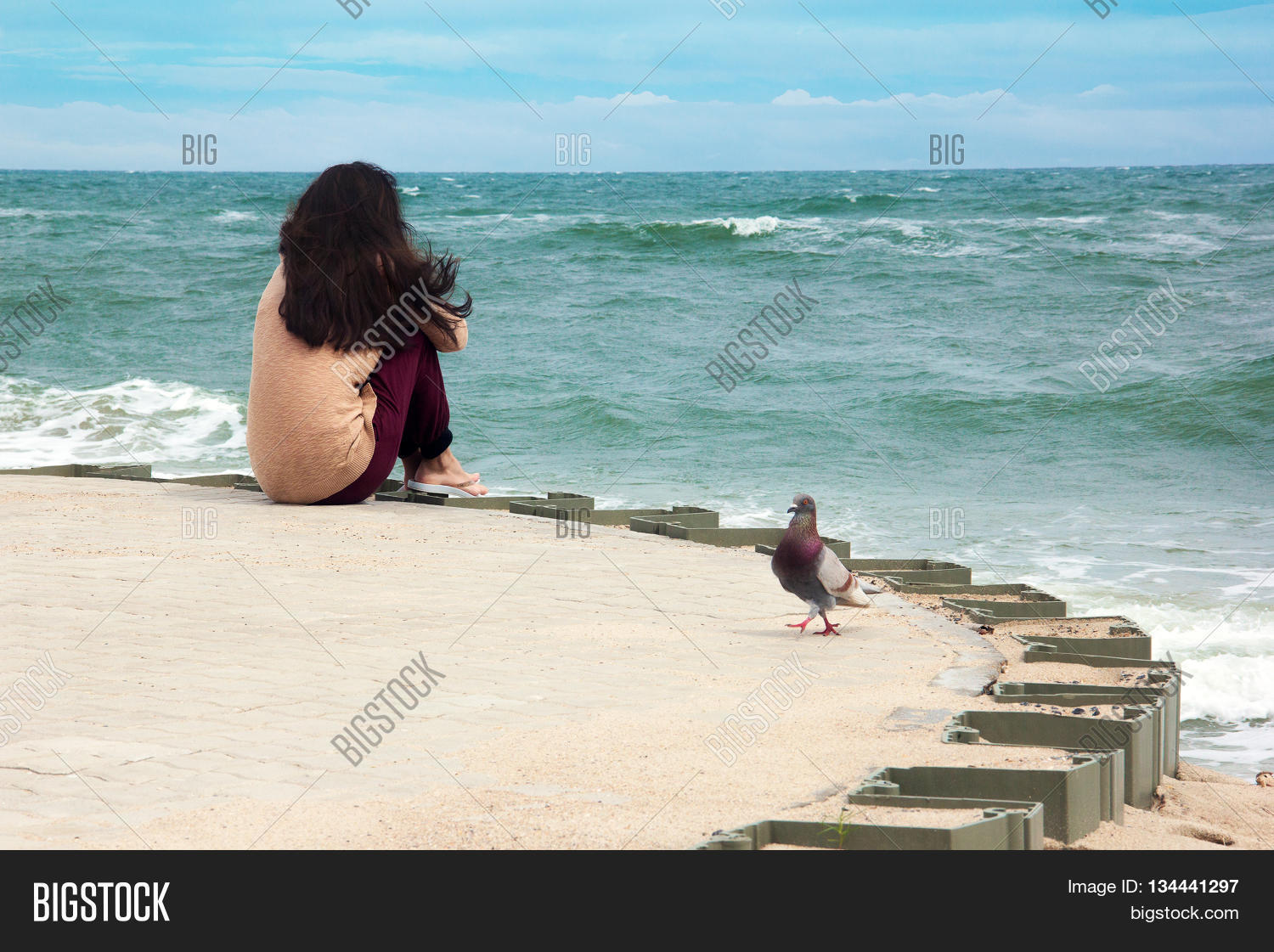 Dove Girl Sitting On Image & Photo (Free Trial) | Bigstock