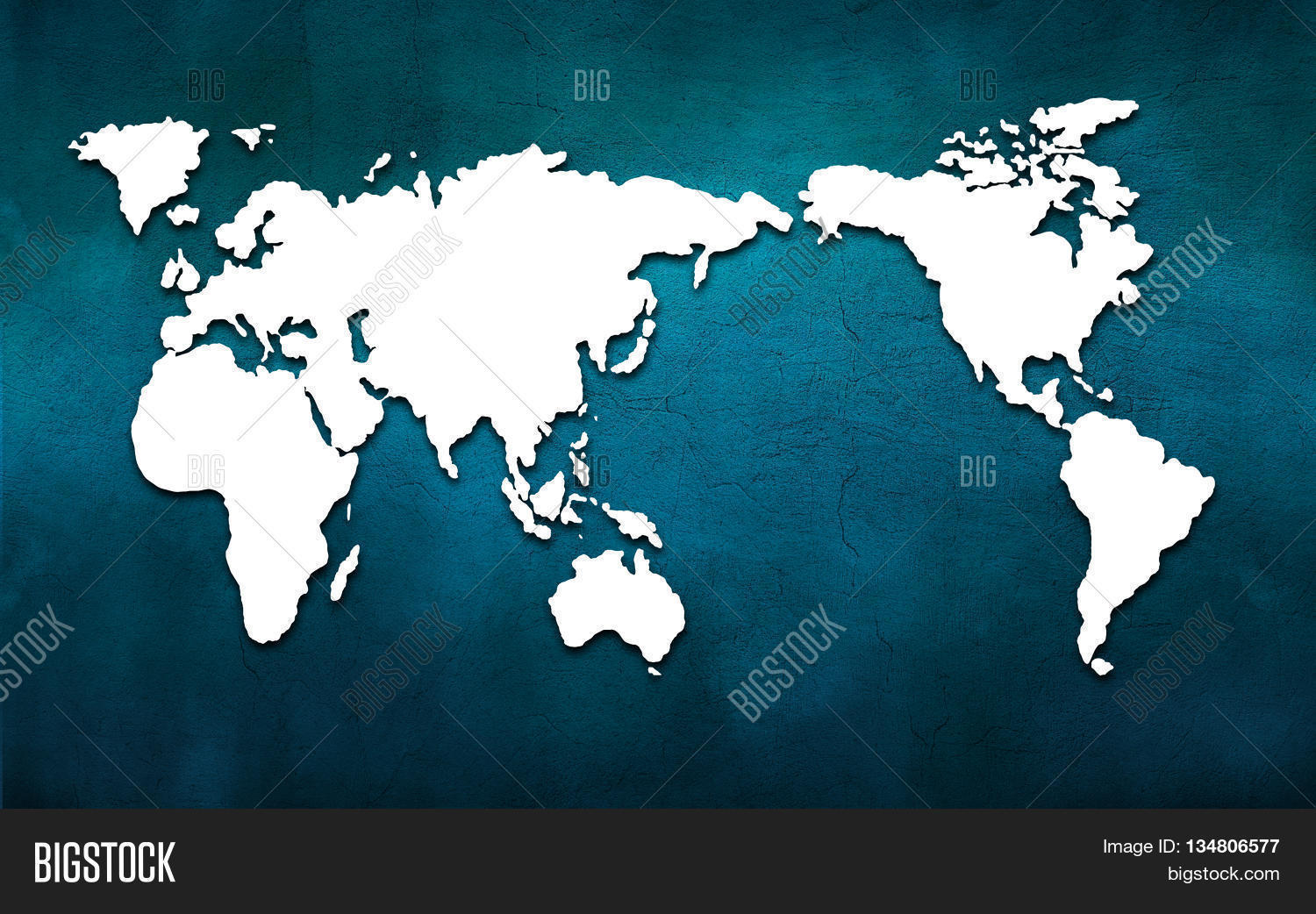 Blue Map. Art Map. Image & Photo (Free Trial) | Bigstock
