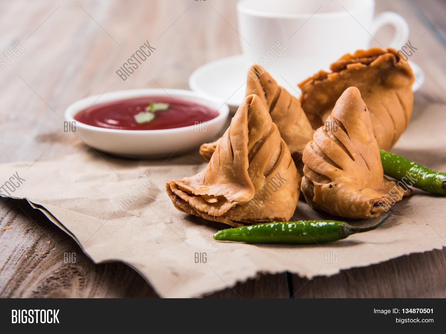 Samosa Snack Tomato Image & Photo (Free Trial) | Bigstock