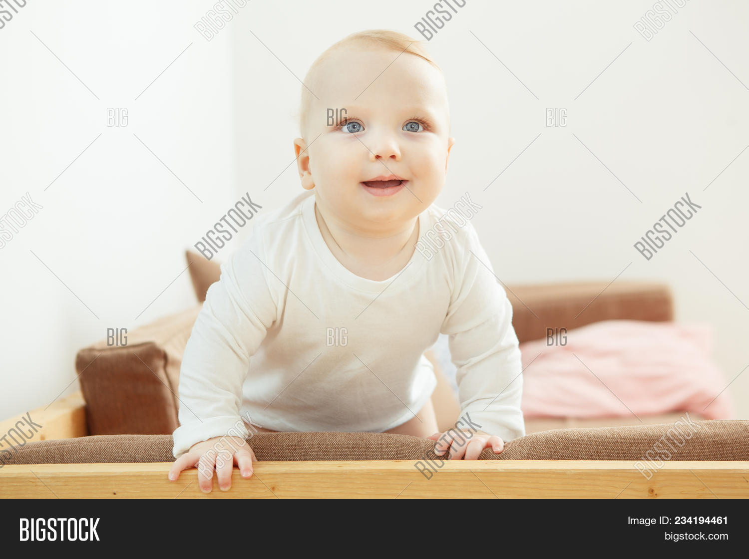 Smiling Baby Standing Image & Photo (Free Trial) | Bigstock
