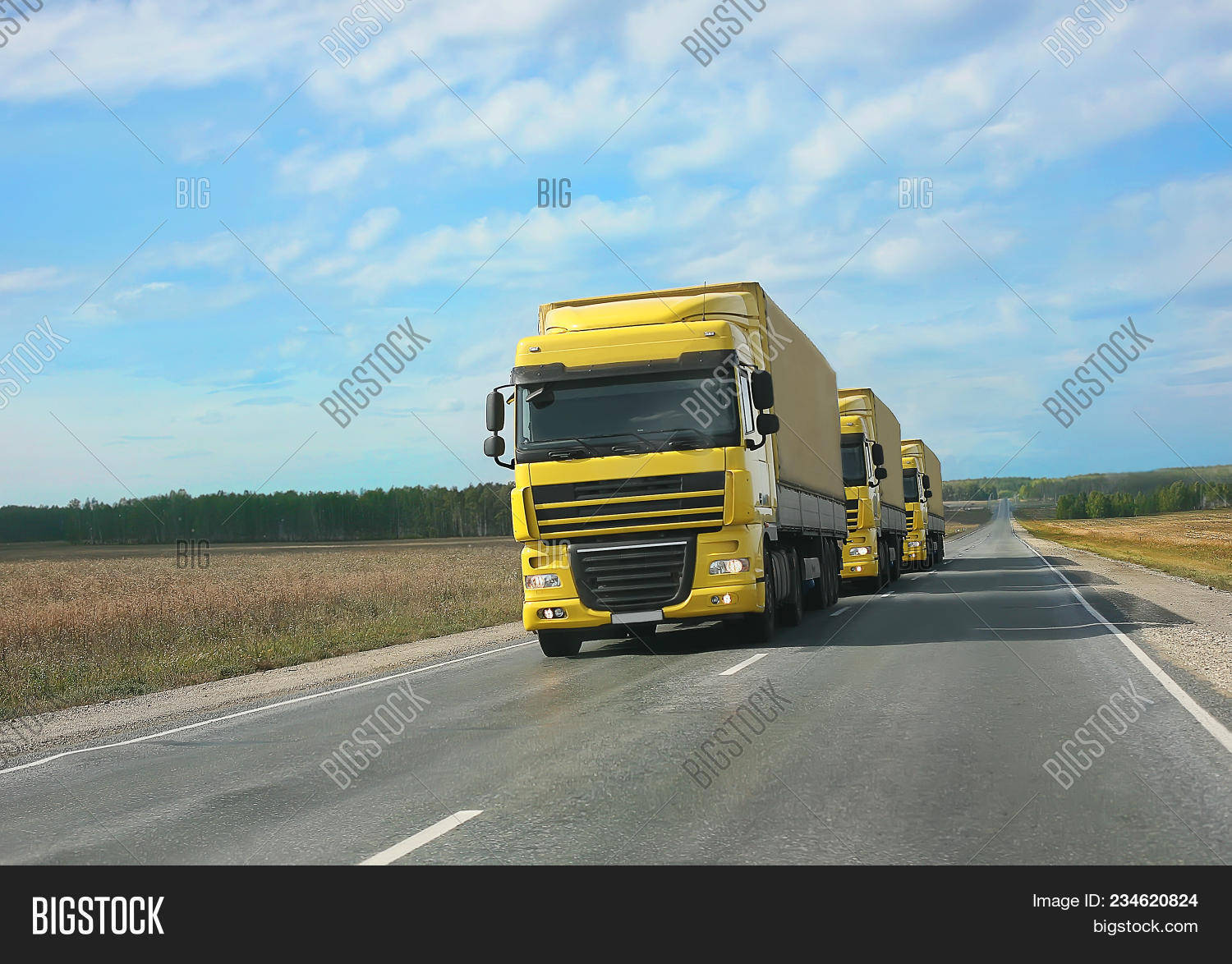 Escort Yellow Trucks Image & Photo (Free Trial) | Bigstock
