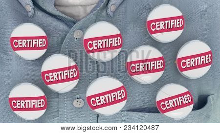 Certified Pins Buttons Image & Photo (Free Trial) | Bigstock