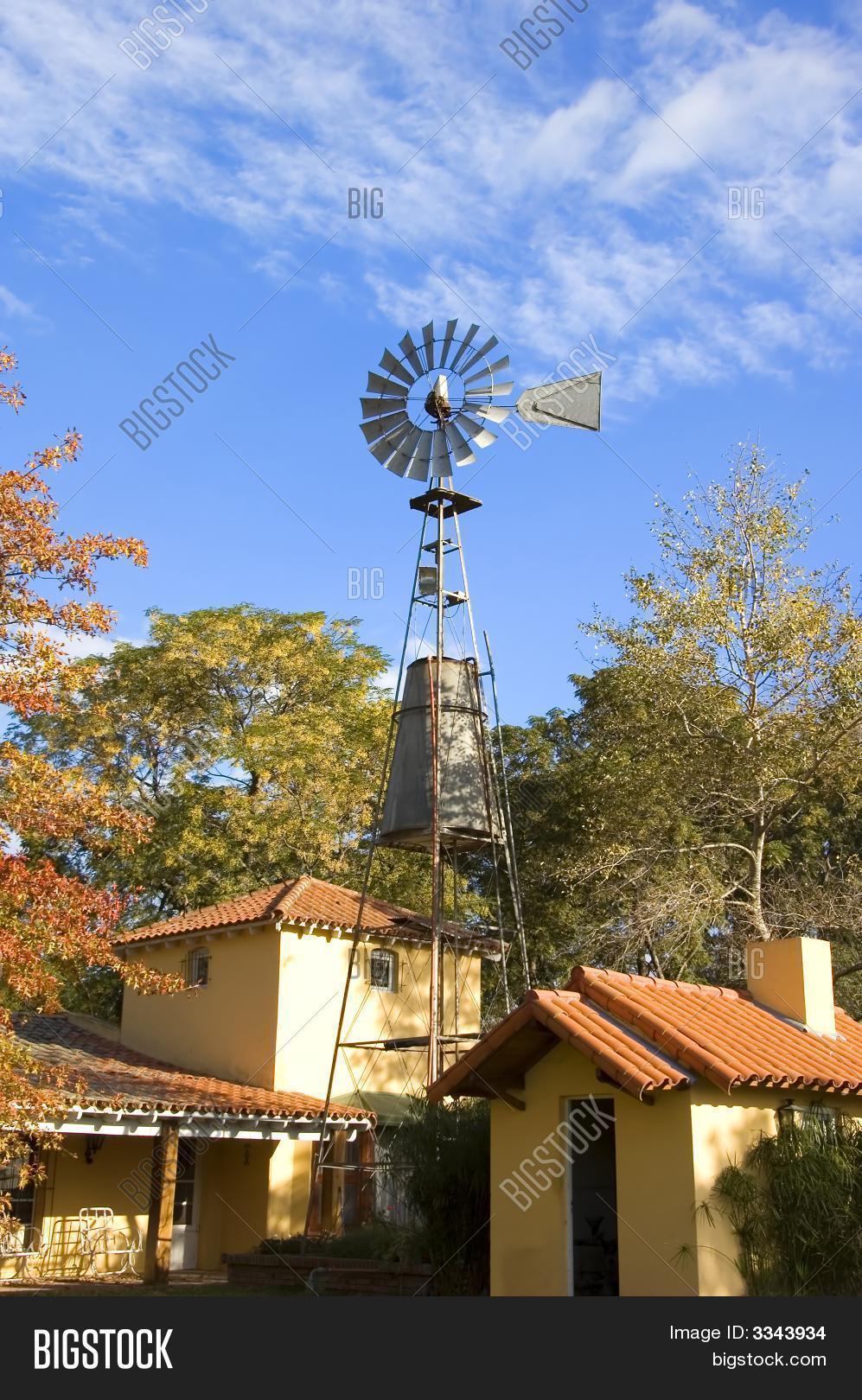 Farmhouse Windmill Image & Photo (Free Trial) | Bigstock