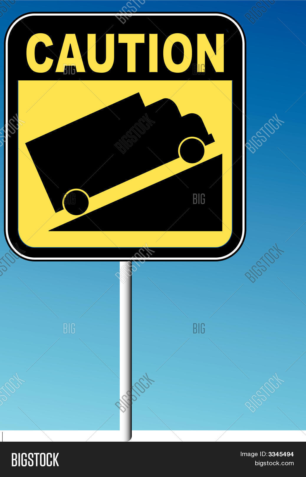 Truck Caution Sign Vector & Photo (Free Trial) | Bigstock