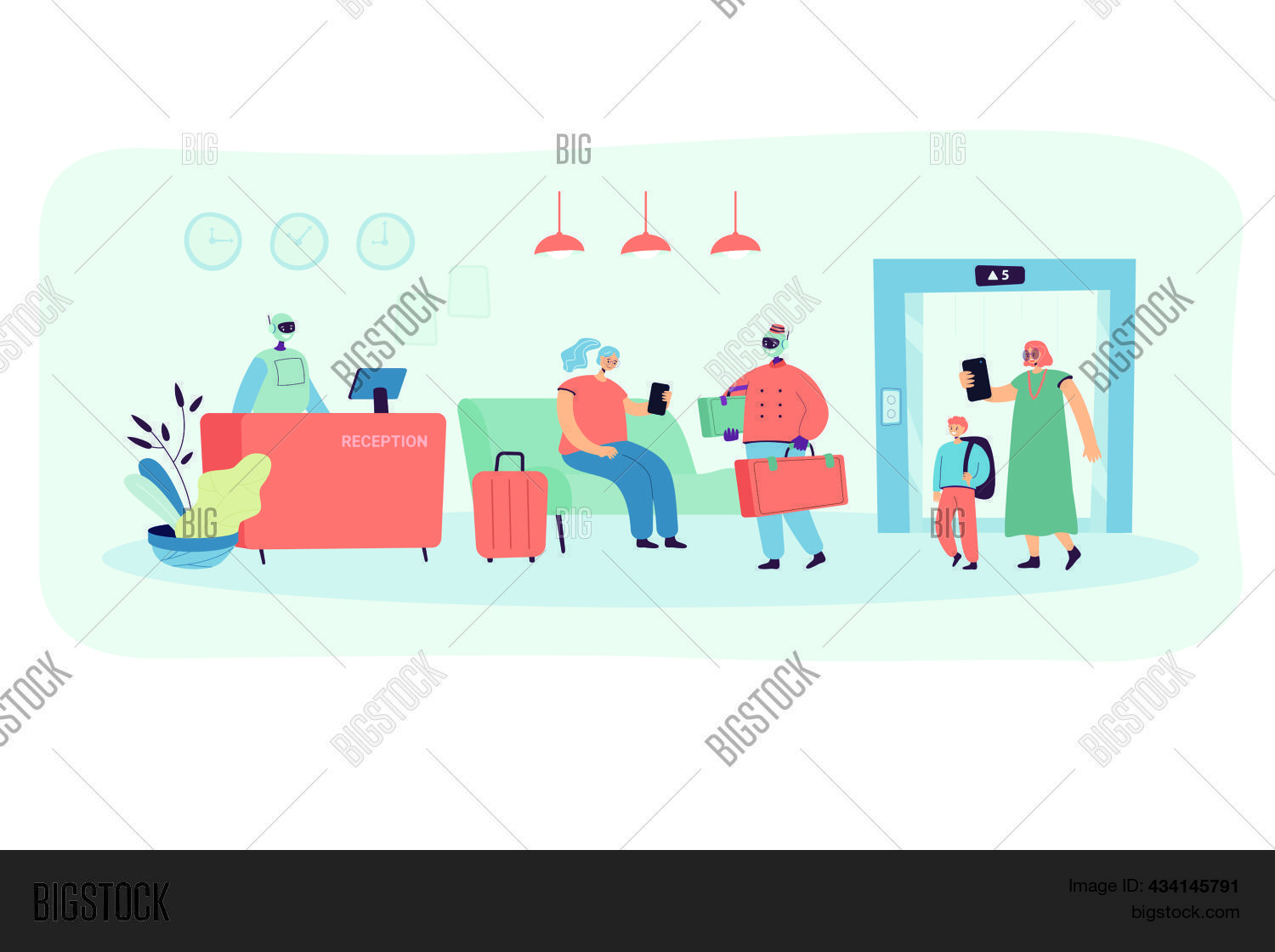 Cartoon Hotel Lobby Vector & Photo (Free Trial) | Bigstock